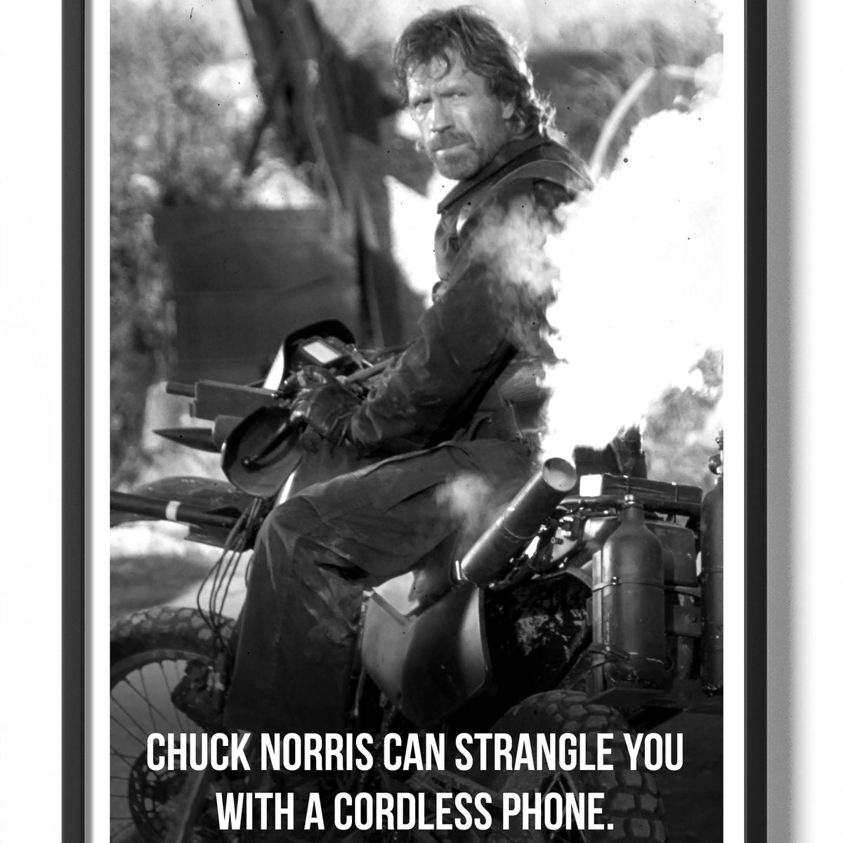 Chuck Norris Can Strangle You With A Cordless Phone Poster – Shirtstore